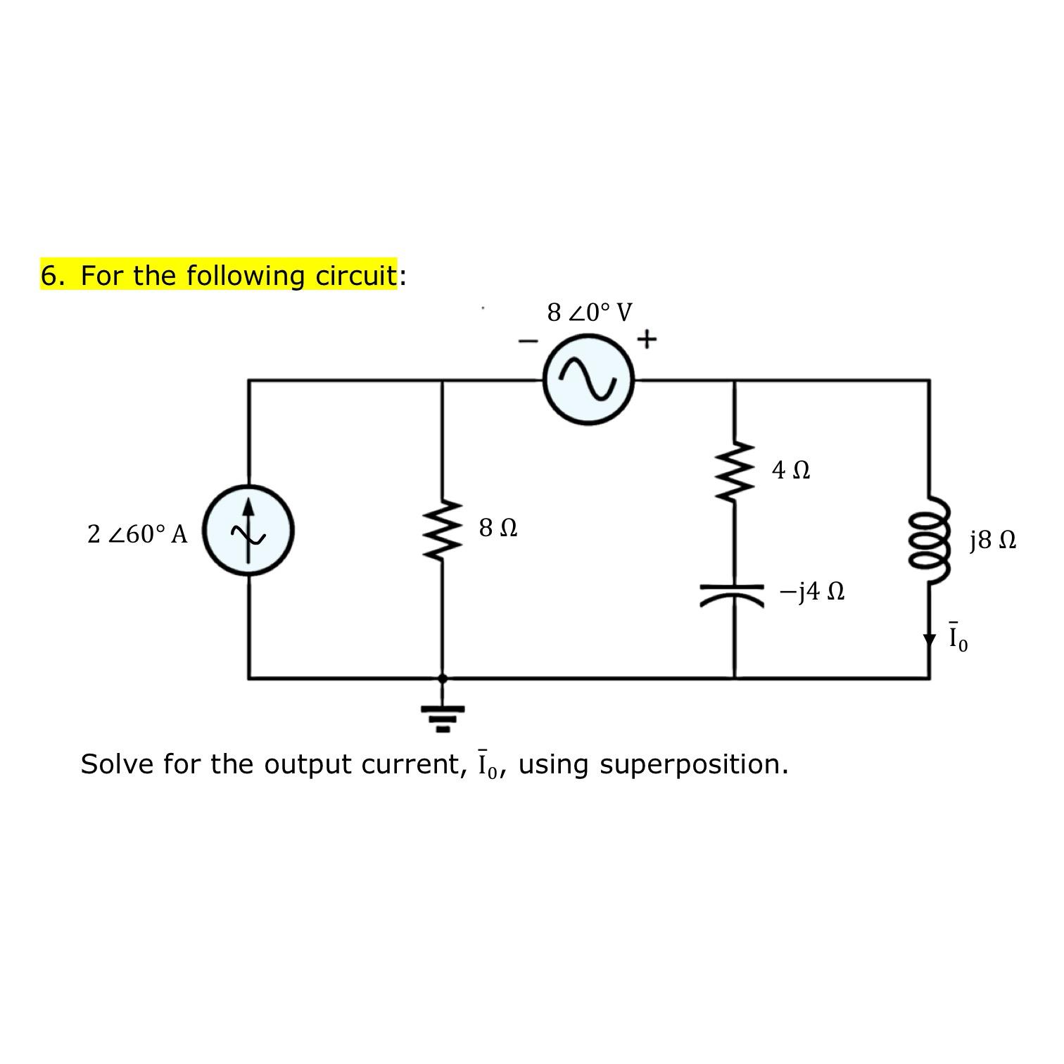 Solved Solve for the output current, ?bar (I)0, ﻿using | Chegg.com