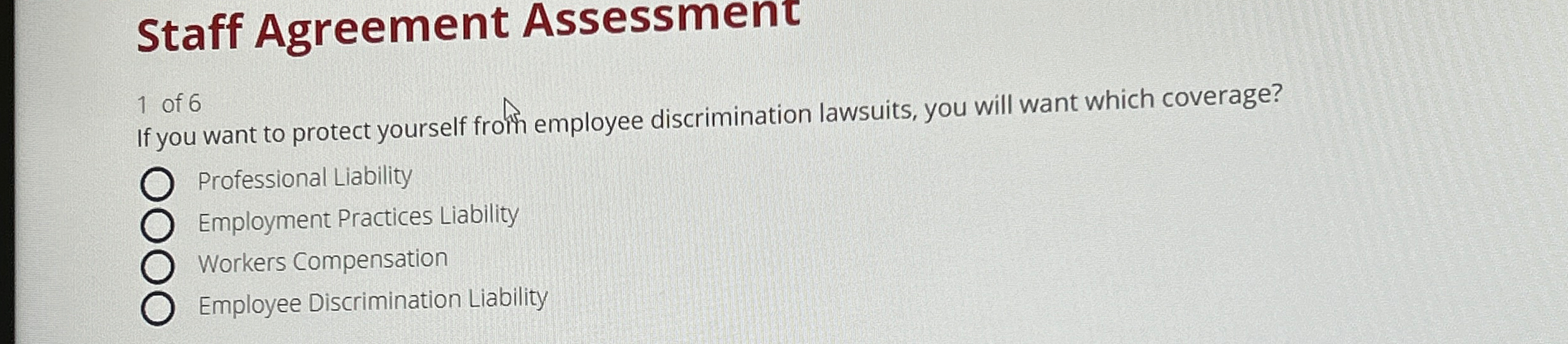 Solved Staff Agreement Assessment1 ﻿of 6If you want to | Chegg.com