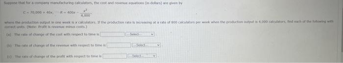Solved C=70,000+40π,A=400x−4,000y2 (A) The tatn of eliange | Chegg.com