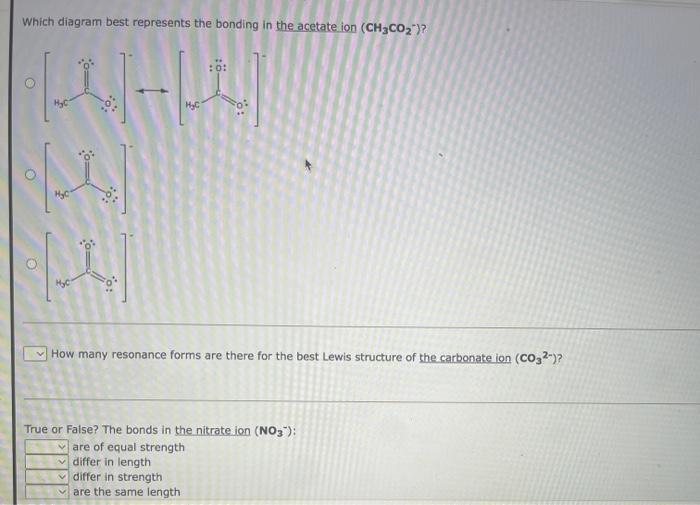 Solved Which diagram best represents the bonding in the | Chegg.com
