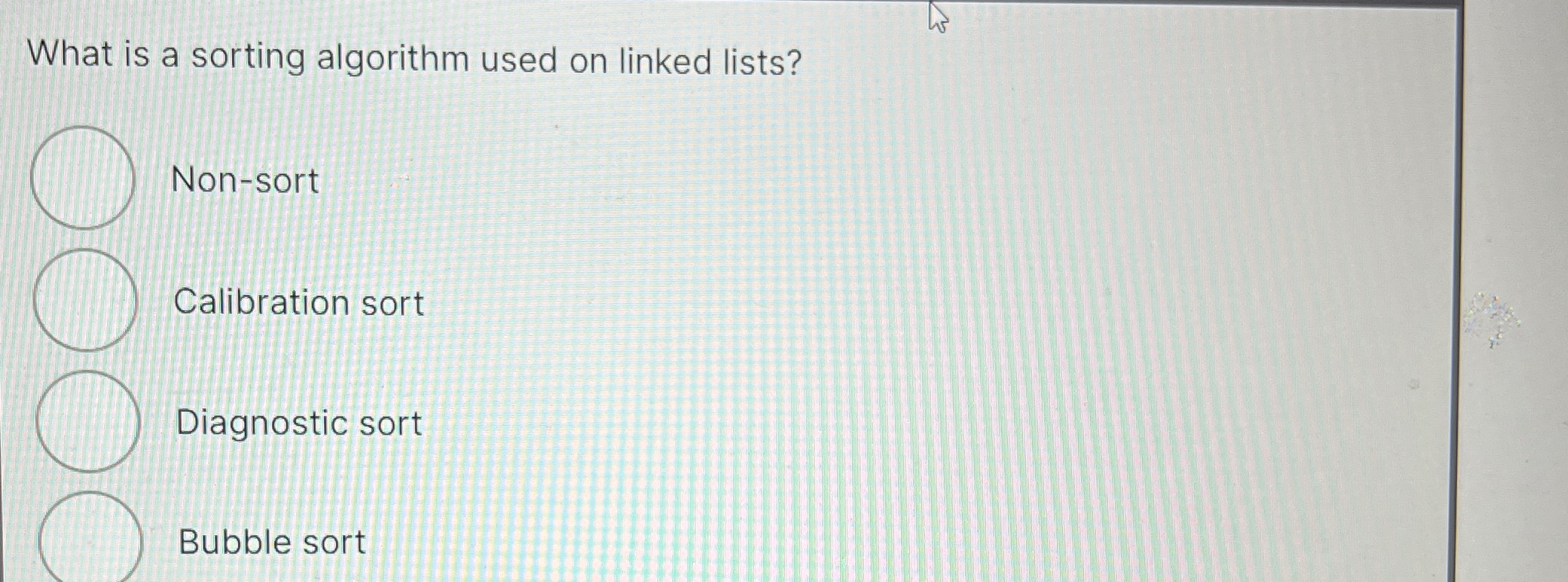 Solved What is a sorting algorithm used on linked | Chegg.com