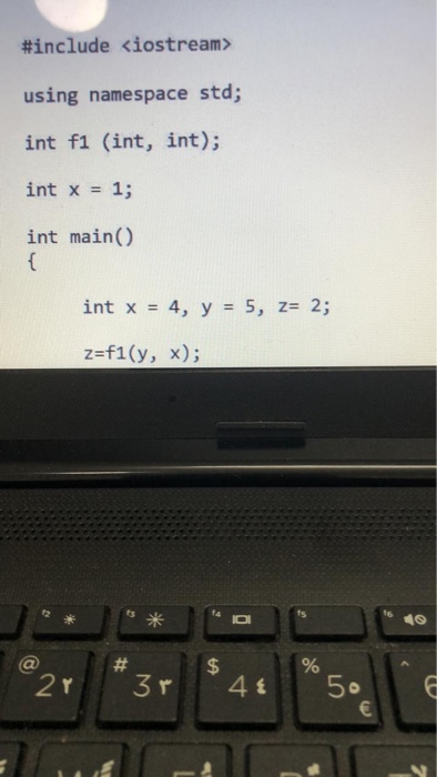 Solved #include using namespace std; int f1 (int, int); int | Chegg.com