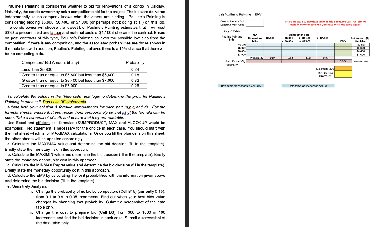 Solved For d) ﻿Please identify what the joint probabilities | Chegg.com