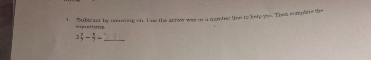 Solved Subtract by counting on. ﻿Use the arrow way or a | Chegg.com