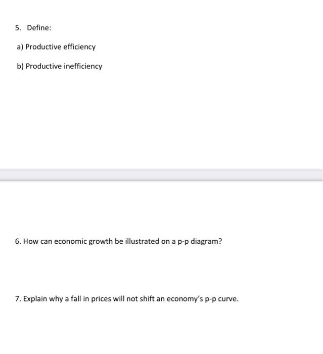Solved 5. Define: a) Productive efficiency b) Productive | Chegg.com
