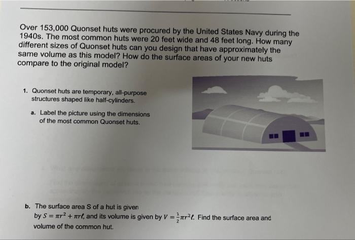Solved Over 153,000 Quonset huts were procured by the United | Chegg.com
