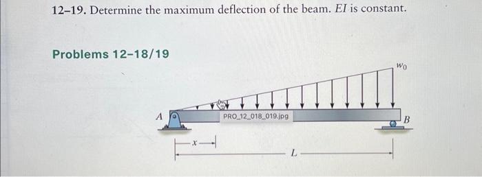 Solved 12-19. Determine the maximum deflection of the beam. | Chegg.com