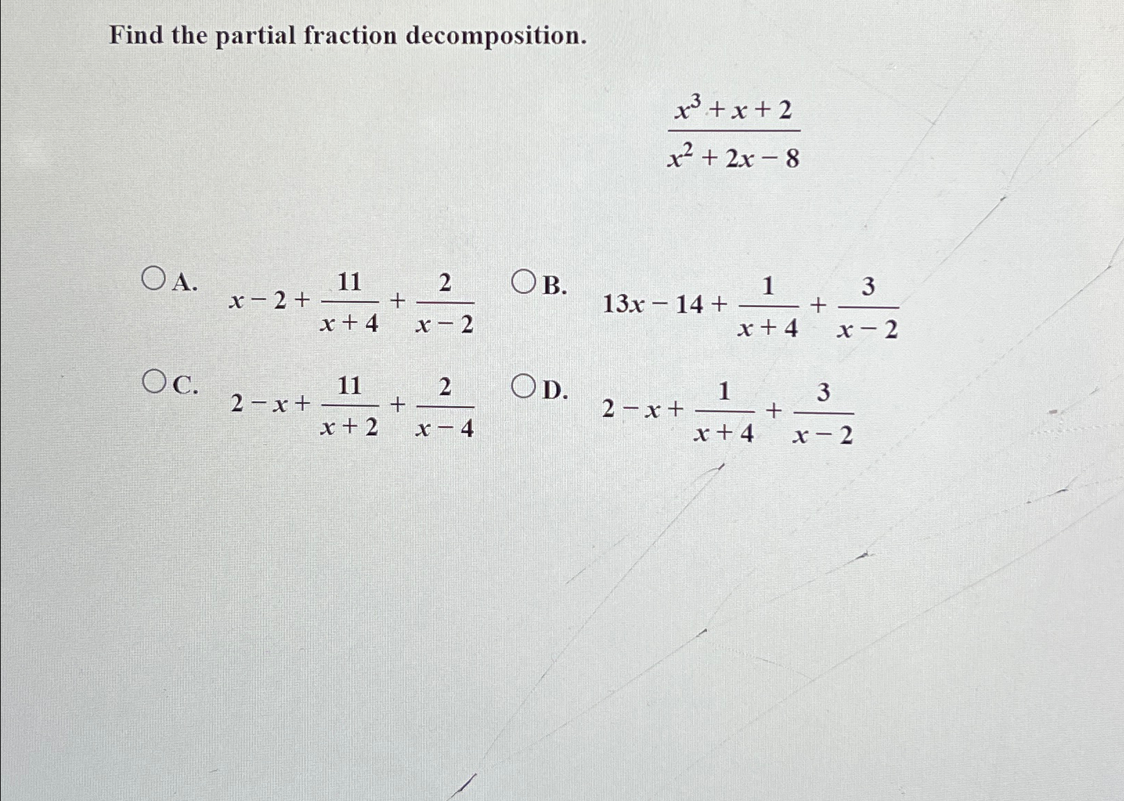 Solved Find the partial fraction | Chegg.com