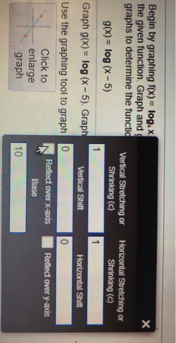 Solved Begin by graphing f(x) = log.x the given function. | Chegg.com