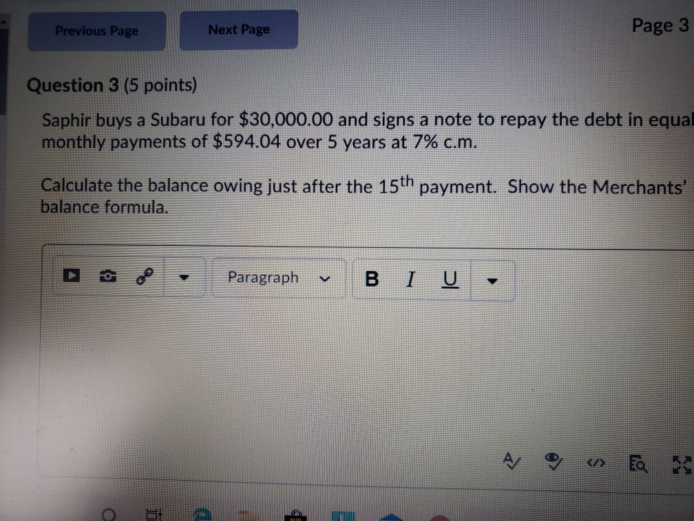 Solved Previous Page Next Page Page 3 Question 3 (5 points) | Chegg.com
