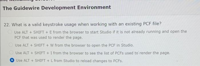 Solved The Guidewire Development Environment 22. What is a | Chegg.com
