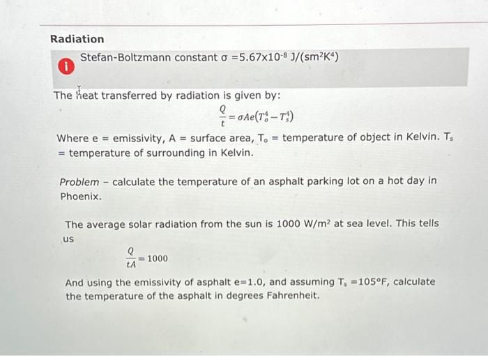 Solved Stefan-Boltzmann constant σ=5.67×10−8 J/(sm2 K4) The | Chegg.com