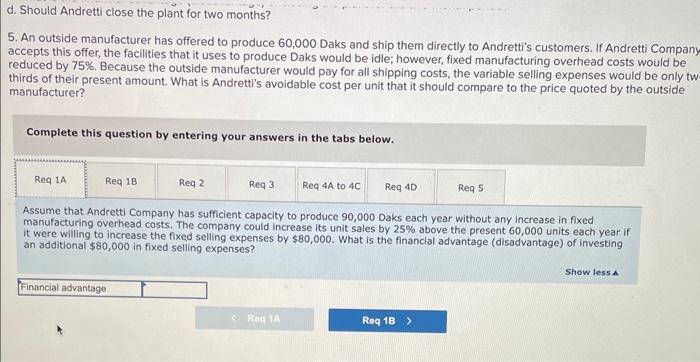 Solved Problem 13-18 (Static) Relevant Cost Analysis in a | Chegg.com