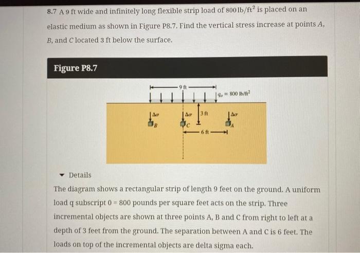 Solved 8.7 A 9ft wide and infinitely long flexible strip | Chegg.com