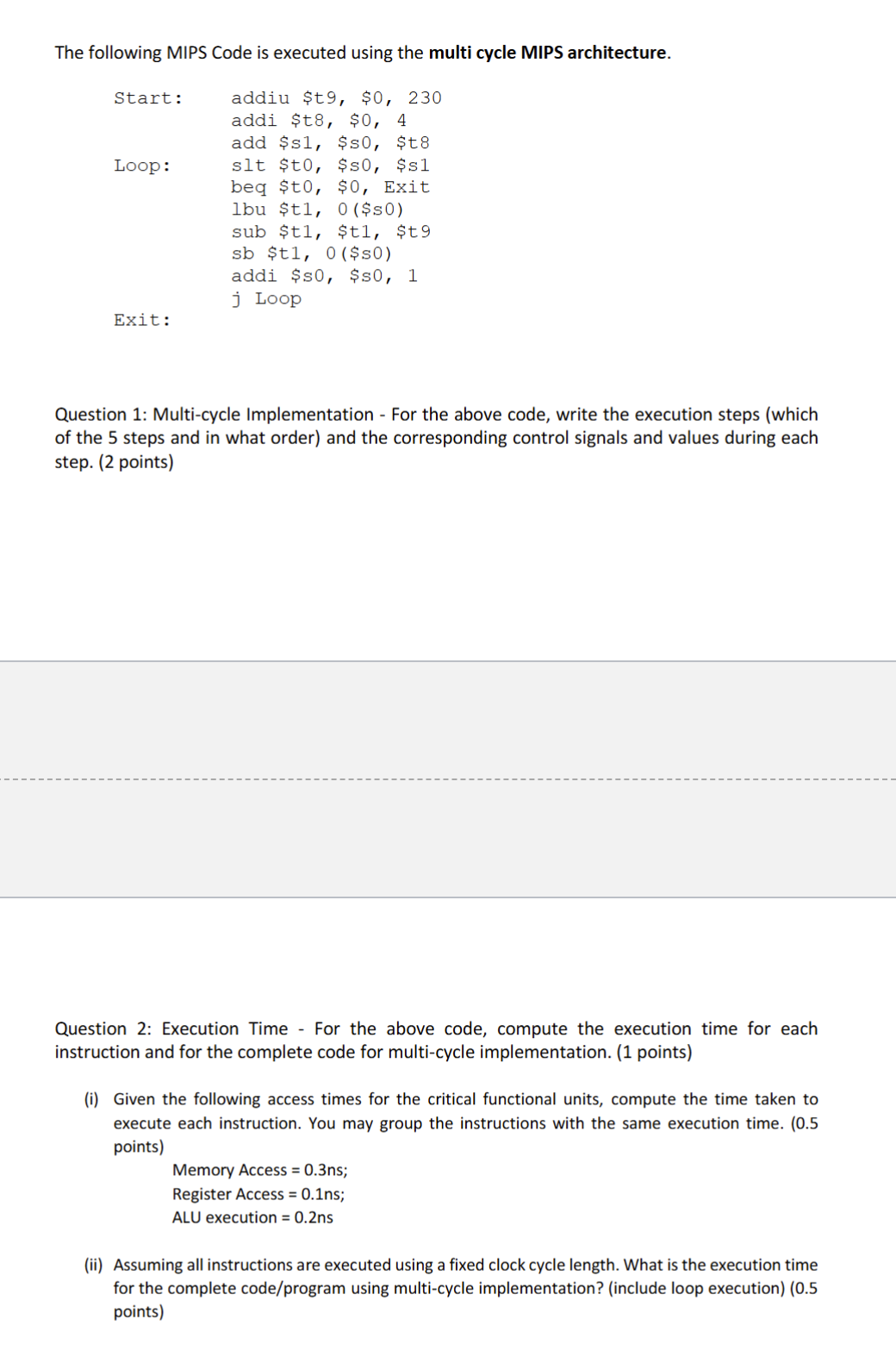 [Solved]: Question 2: Execution Time - For the above code, c