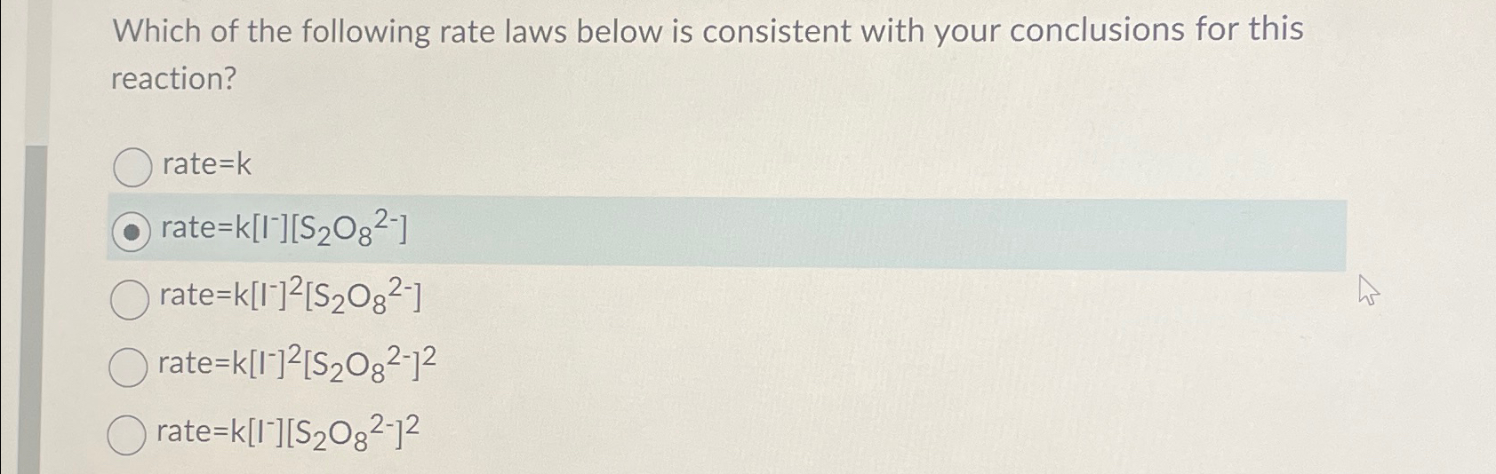 Solved Which of the following rate laws below is consistent | Chegg.com