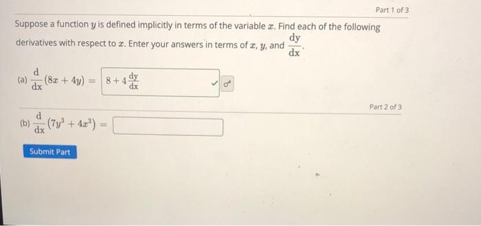 Solved Suppose a function y is defined implicitly in terms | Chegg.com