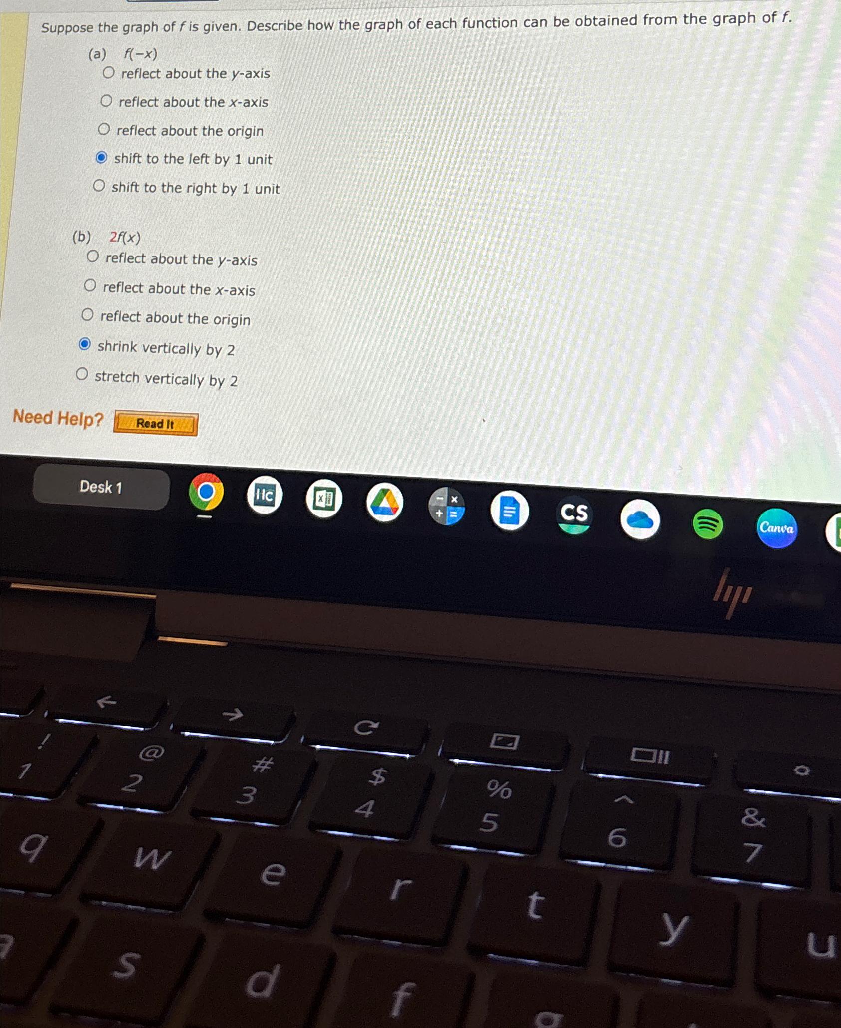 Solved Suppose the graph of f ﻿is given. Describe how the | Chegg.com