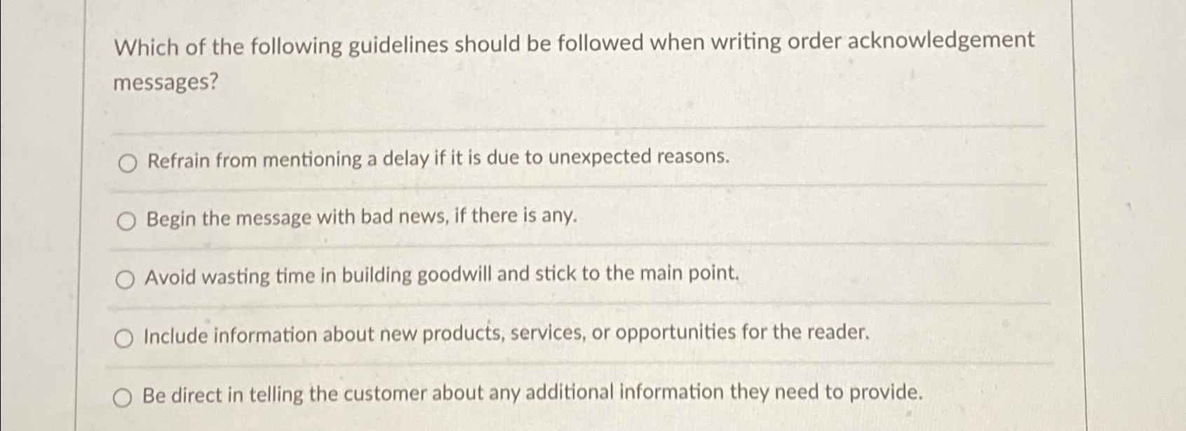 Solved Which of the following guidelines should be followed | Chegg.com