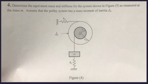 Solved Determine the equivalent mass and stiffness for the | Chegg.com