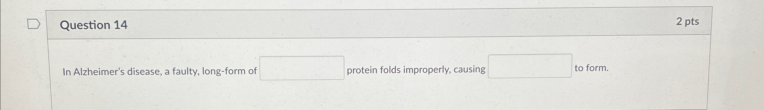 Solved Question 142 ﻿ptsIn Alzheimer's disease, a faulty, | Chegg.com