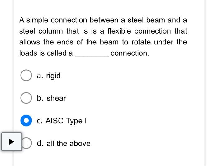 Solved A simple connection between a steel beam and a steel | Chegg.com
