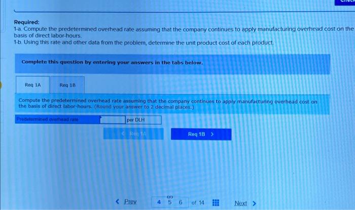 Solved Required: 1-a. Compute the predetermined overhead | Chegg.com