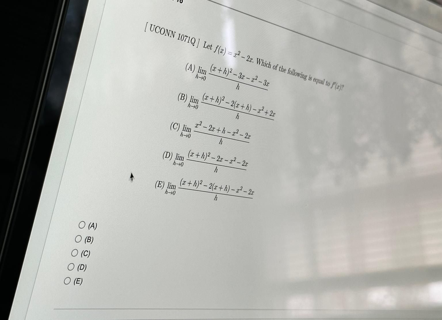 Solved (A) limh→0(x+h)2-3x-x2-3xh(B) limh→0(x+h)2-2(x+h)-x2+ | Chegg.com