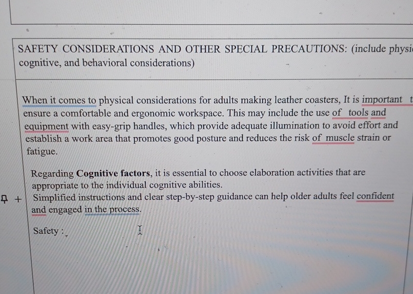 Solved SAFETY CONSIDERATIONS AND OTHER SPECIAL PRECAUTIONS: | Chegg.com