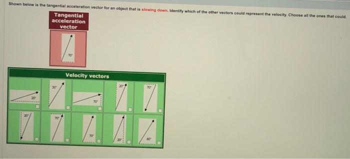 Solved Shown below is the tangential acceleration vector for | Chegg.com