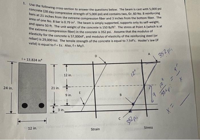 1. Use the following cross-section to answer the | Chegg.com