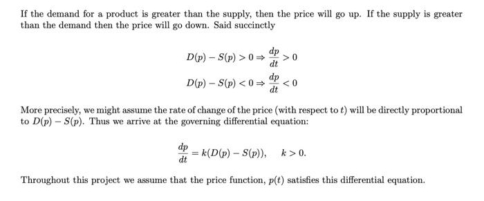 Solved This project explores the how differential equations | Chegg.com