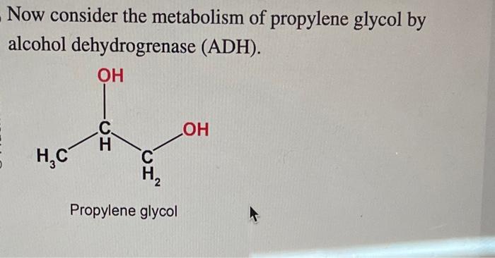 Solved Now consider the metabolism of propylene glycol by | Chegg.com