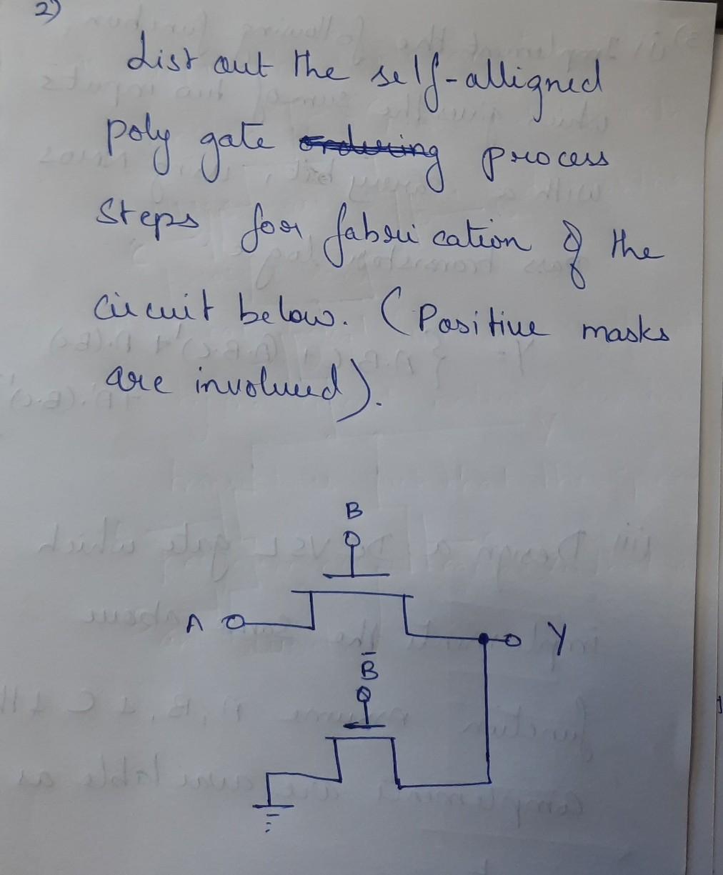 Solved 2 List out the self-alligned poly gate enduring | Chegg.com