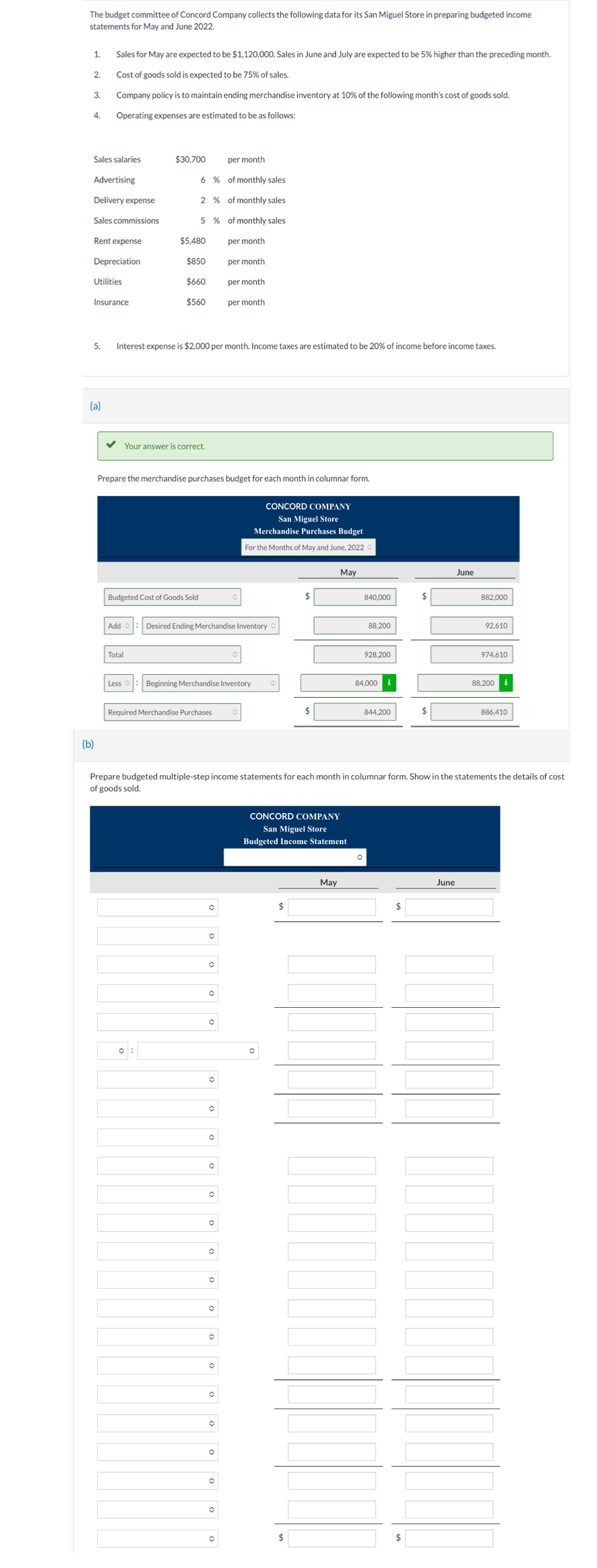 Solved statements for May and June 2022 1. ﻿Sales for May | Chegg.com