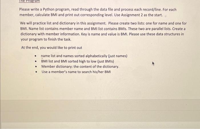 Solved python , please help me create this program according | Chegg.com