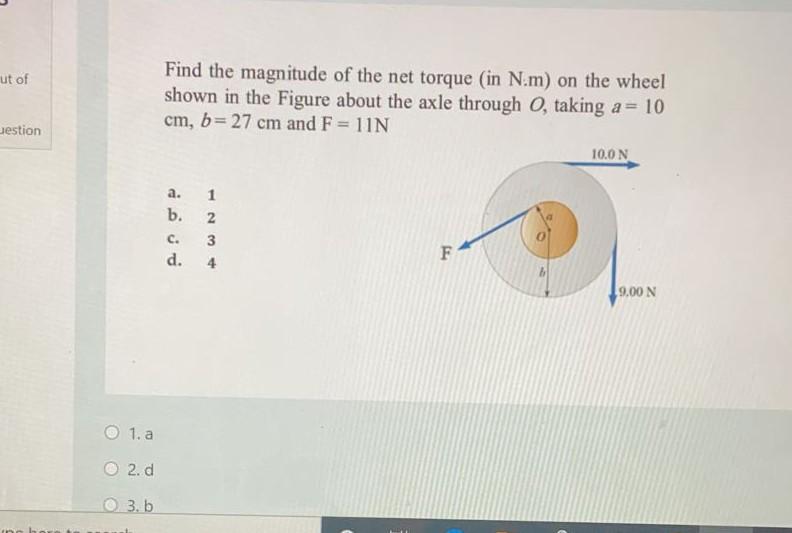 Solved ut of Find the magnitude of the net torque (in N.m) | Chegg.com