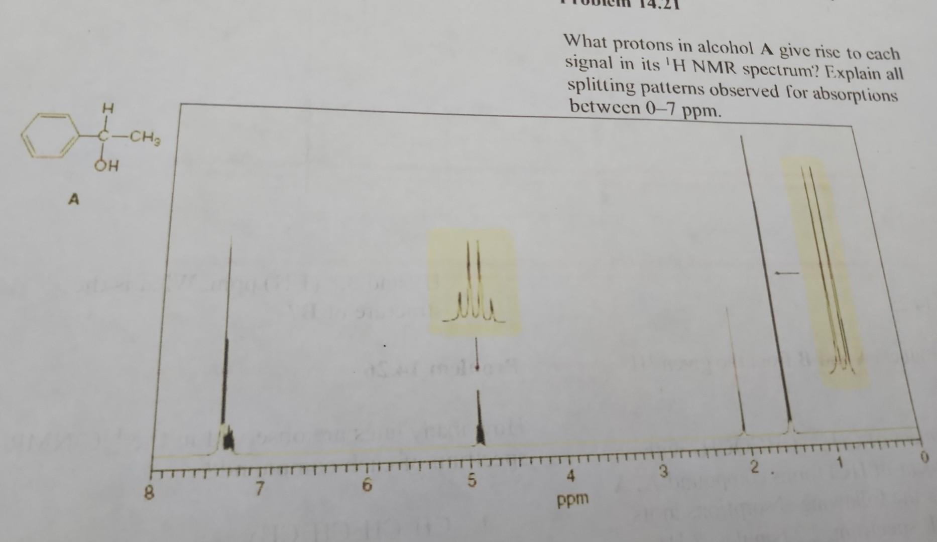 Solved What protons in alcohol A give rise to each signal in | Chegg.com