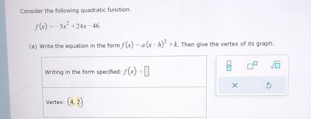 Solved Consider the following quadratic | Chegg.com