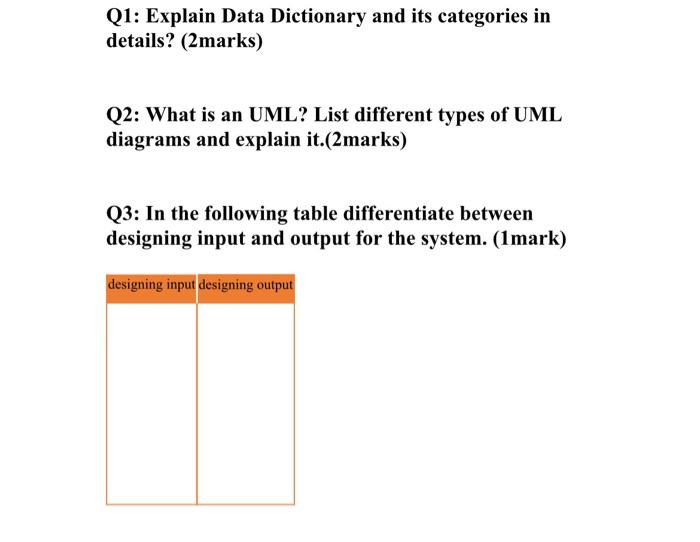 Solved Q1: Explain Data Dictionary and its categories in | Chegg.com