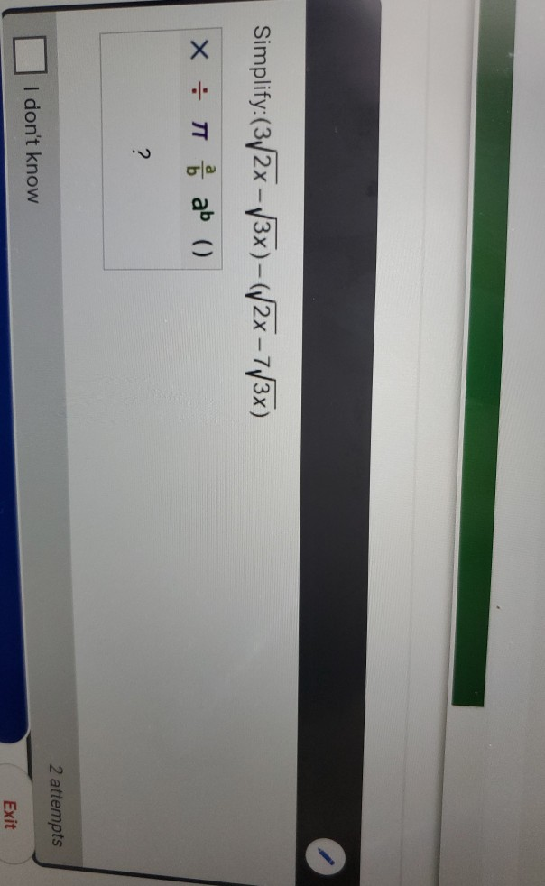 Solved Simplify:(312x - 3x)-(72x - 7/3x) Xㅠ i ab 0 ? 2 | Chegg.com
