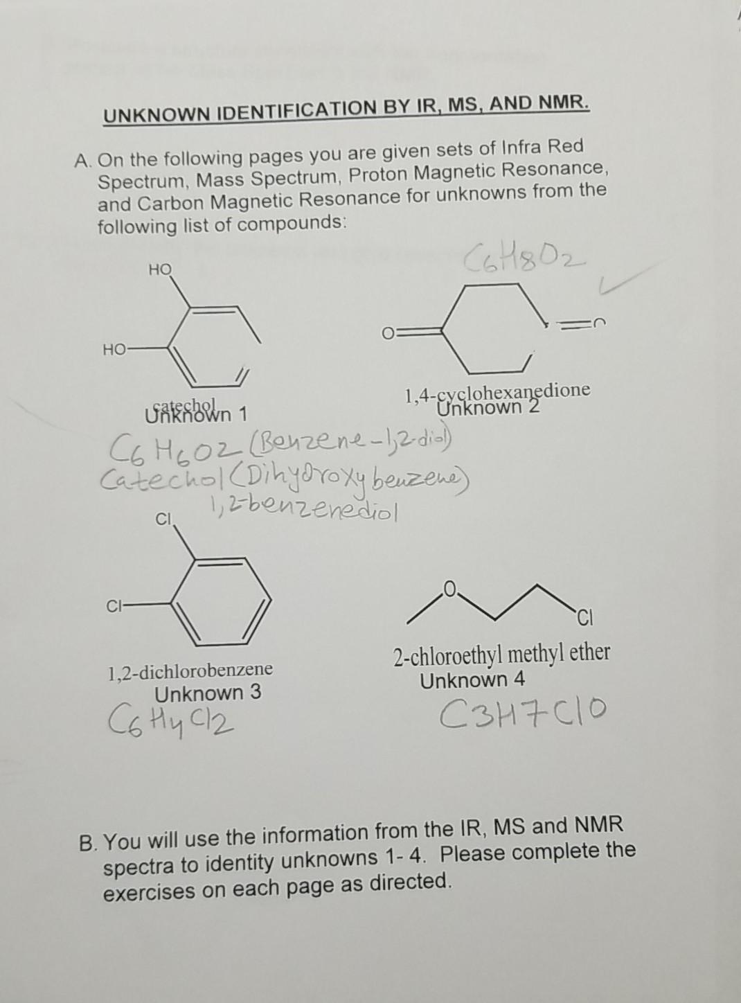 Solved UNKNOWN IDENTIFICATION BY IR, MS, AND NMR. A. On the | Chegg.com