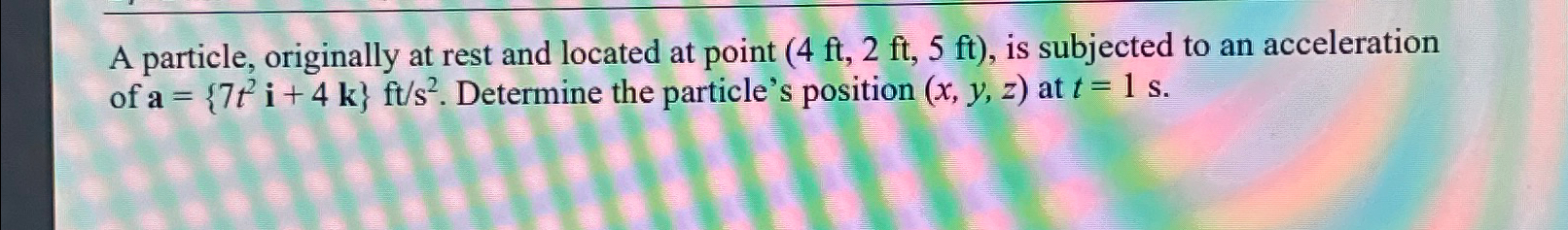 Solved A particle, originally at rest and located at point | Chegg.com