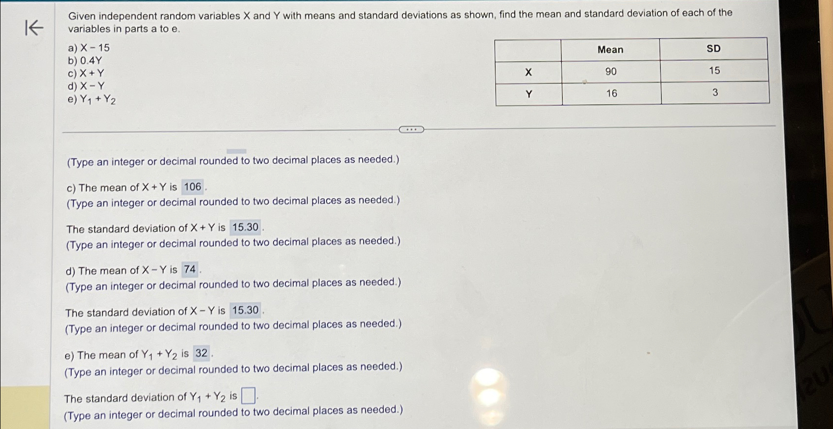 Solved Given independent random variables x ﻿and Y ﻿with | Chegg.com