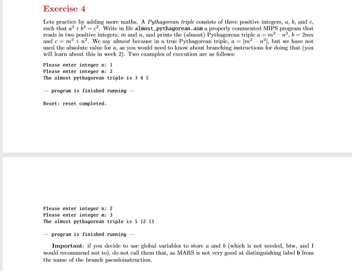 Solved Exercise 4 Lets practice by adding more maths. A | Chegg.com