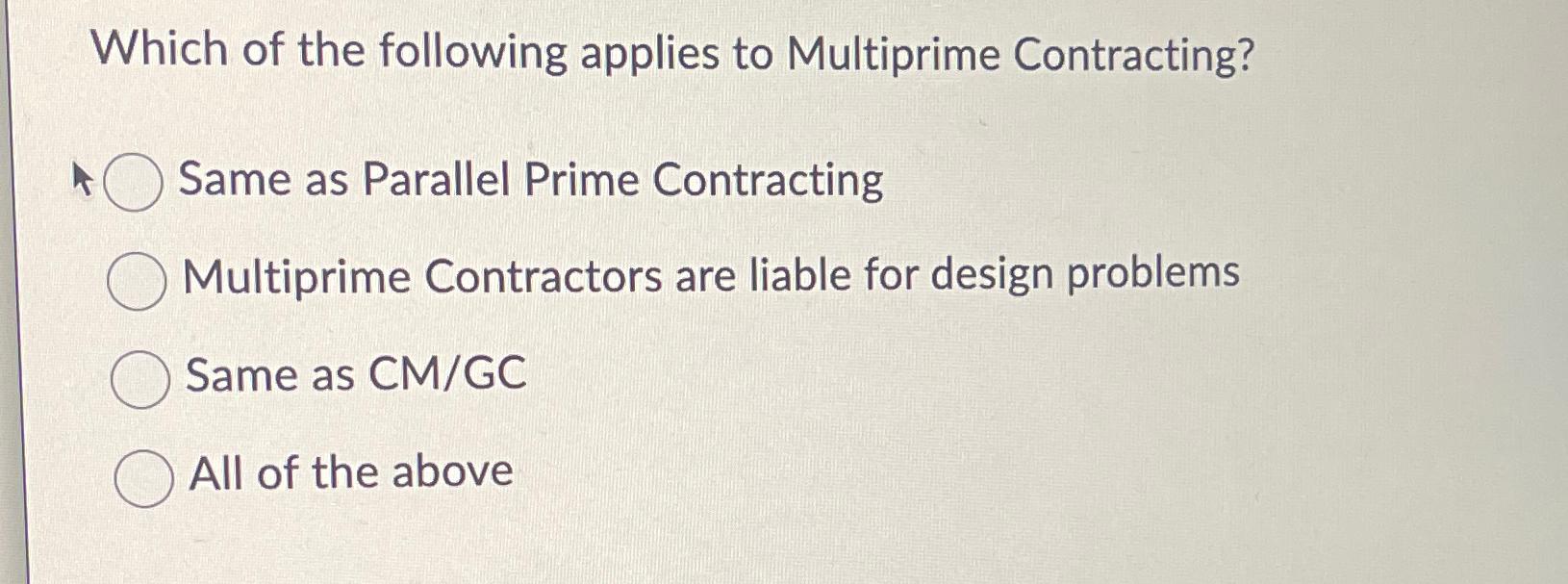 Solved Which of the following applies to Multiprime | Chegg.com