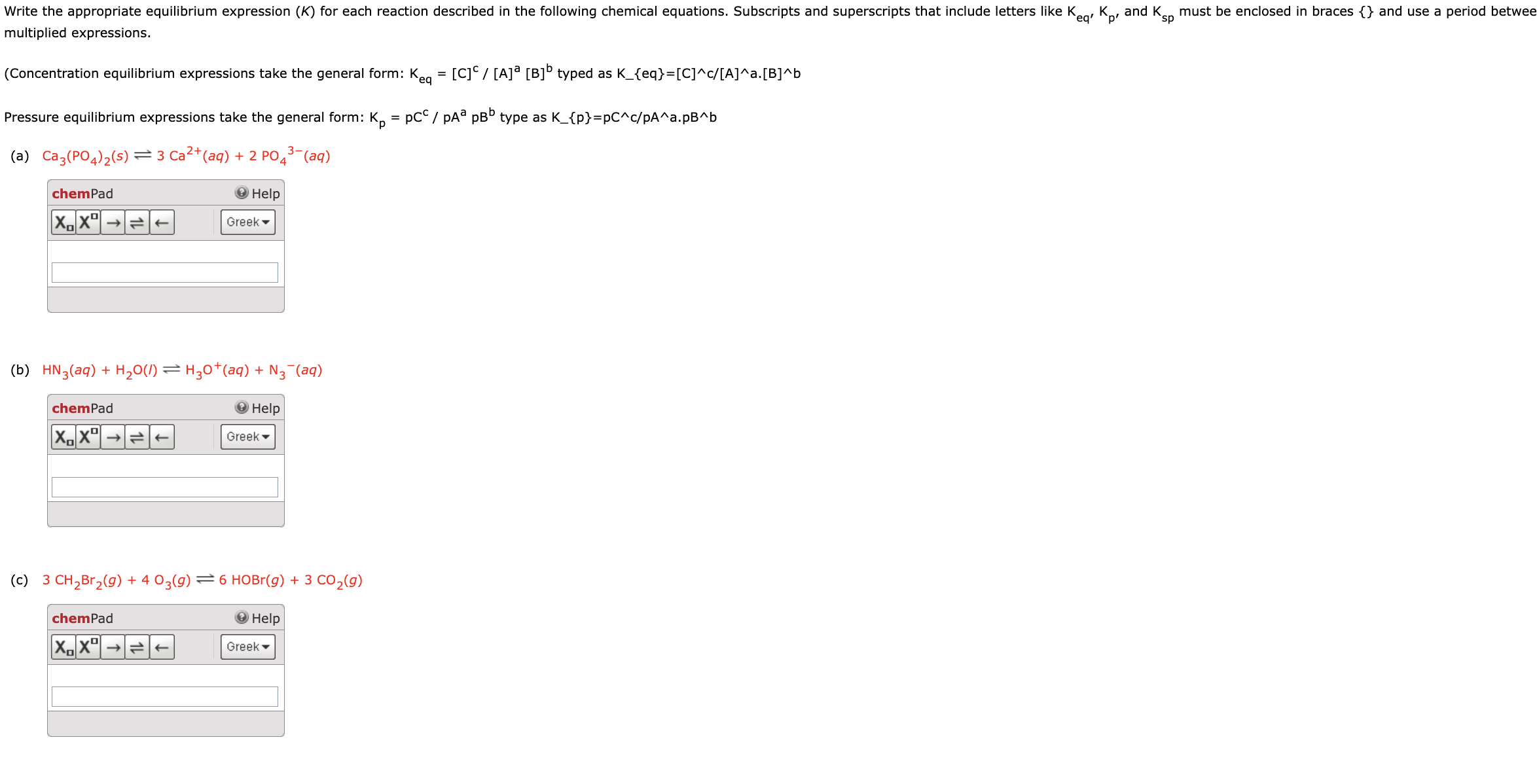 Solved multiplied expressions.(Concentration equilibrium | Chegg.com