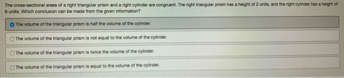 Solved The Cross Sectional Areas Of A Right Triangular Prism