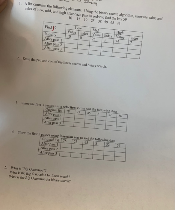Solved Bosy 1.A list contains the following elements. Using | Chegg.com