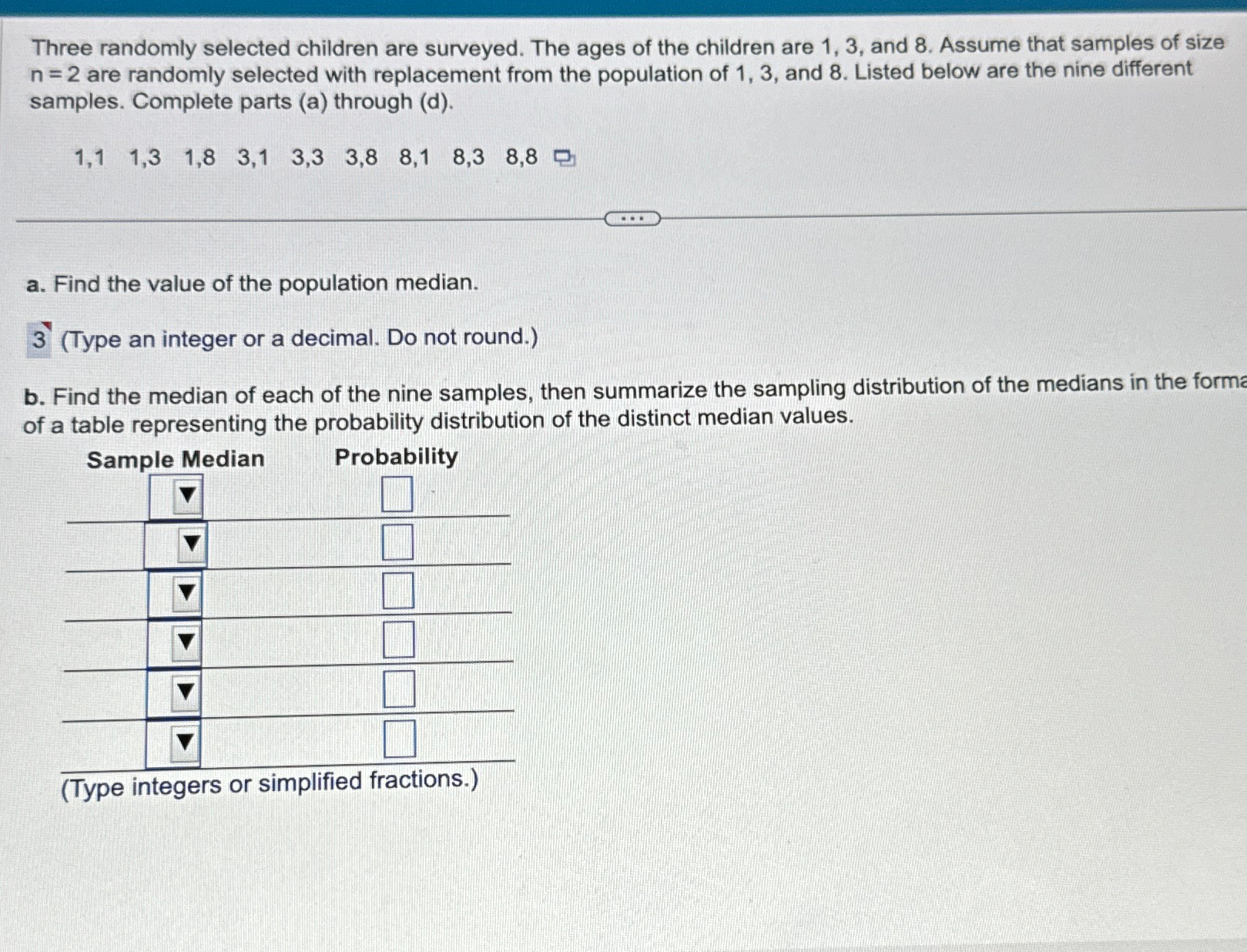 Solved Three randomly selected children are surveyed. The | Chegg.com